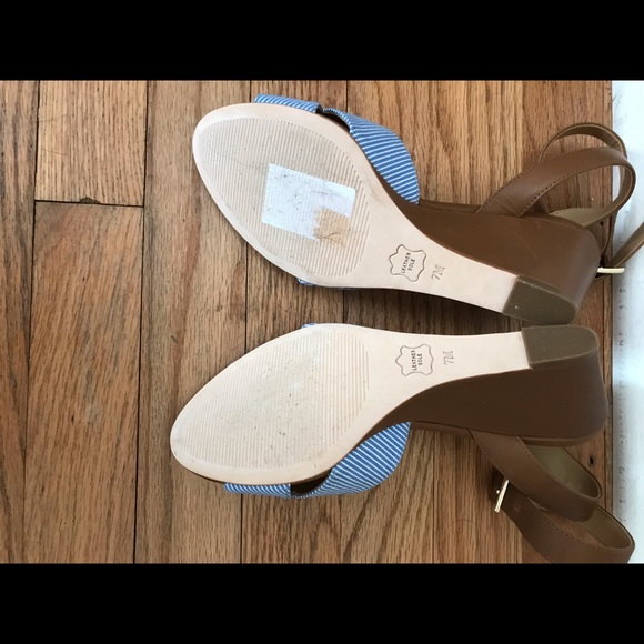 Talbots | Shoes | Talbots Summer Blue Tan Sandals | Poshmark